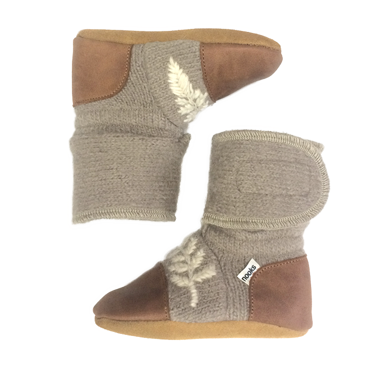 Dove Embroidered Felted Wool Booties