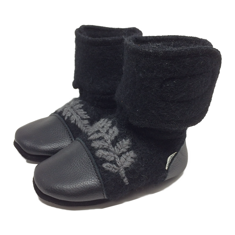 Starling Embroidered Felted Wool Booties