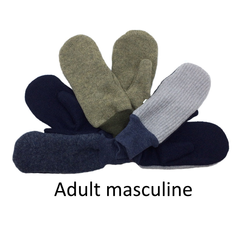 Upcycled Adult Wool Mittens