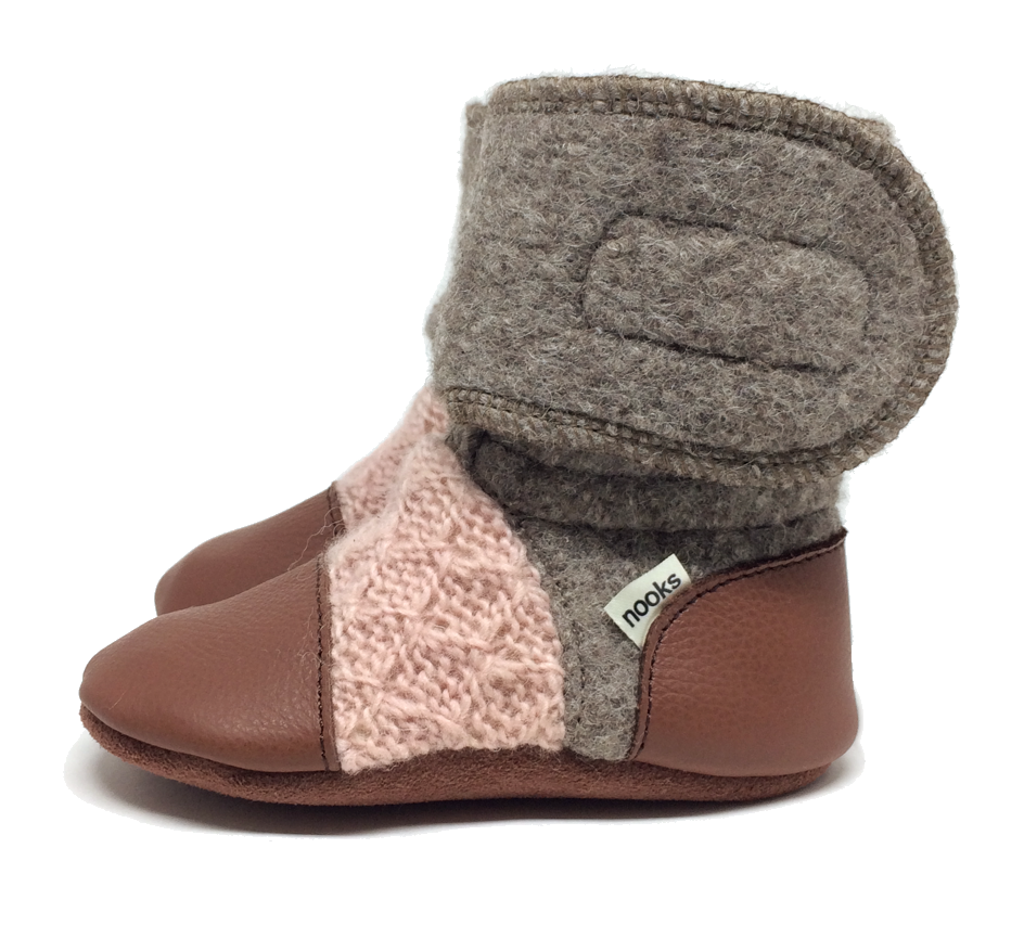 Desert Rose Felted Wool Booties